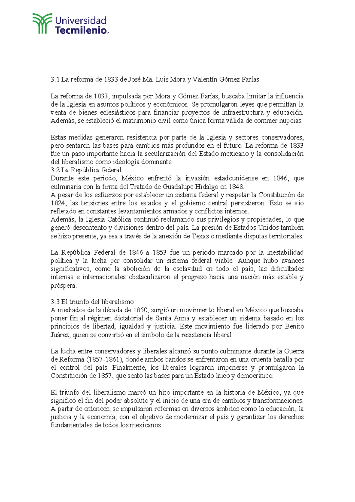Resumen tema 3 MC - 3 La reforma de 1833 de José Ma. Luis Mora y ...
