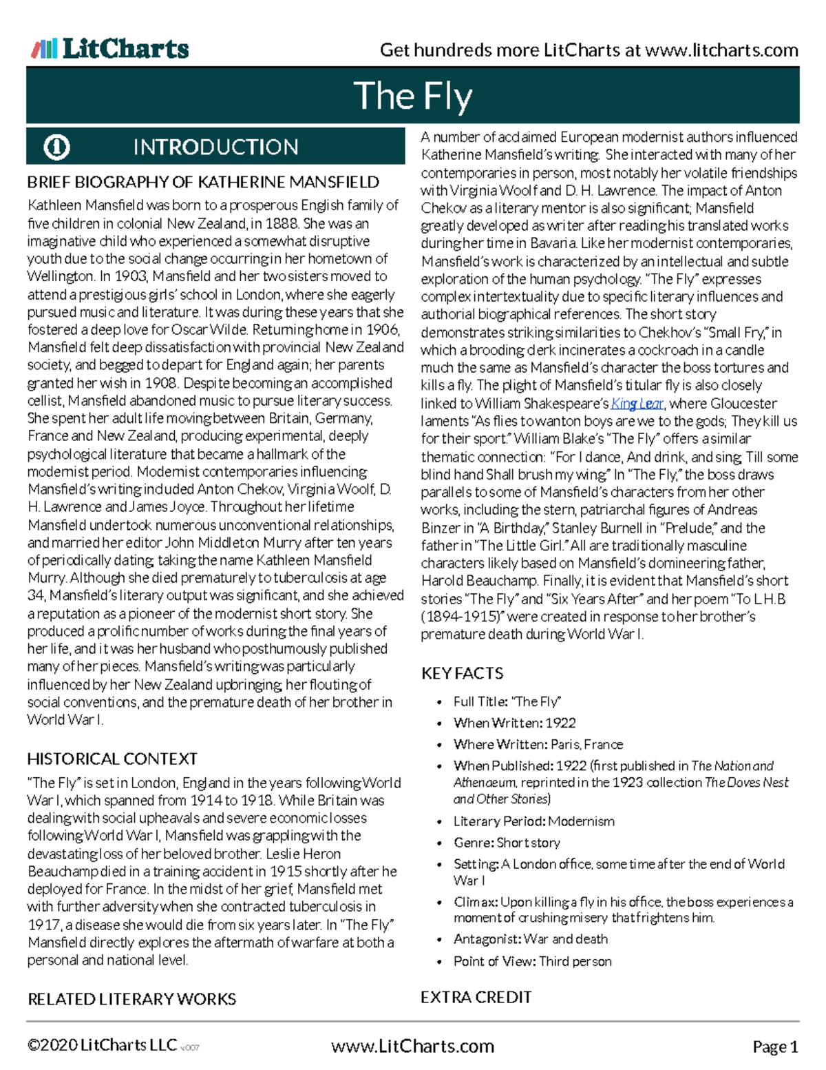 The-Fly-Lit Chart - ㅤㅤㅤㅤㅤ - The Fly BRIEF BIOGRAPHY OF KATHERINE ...