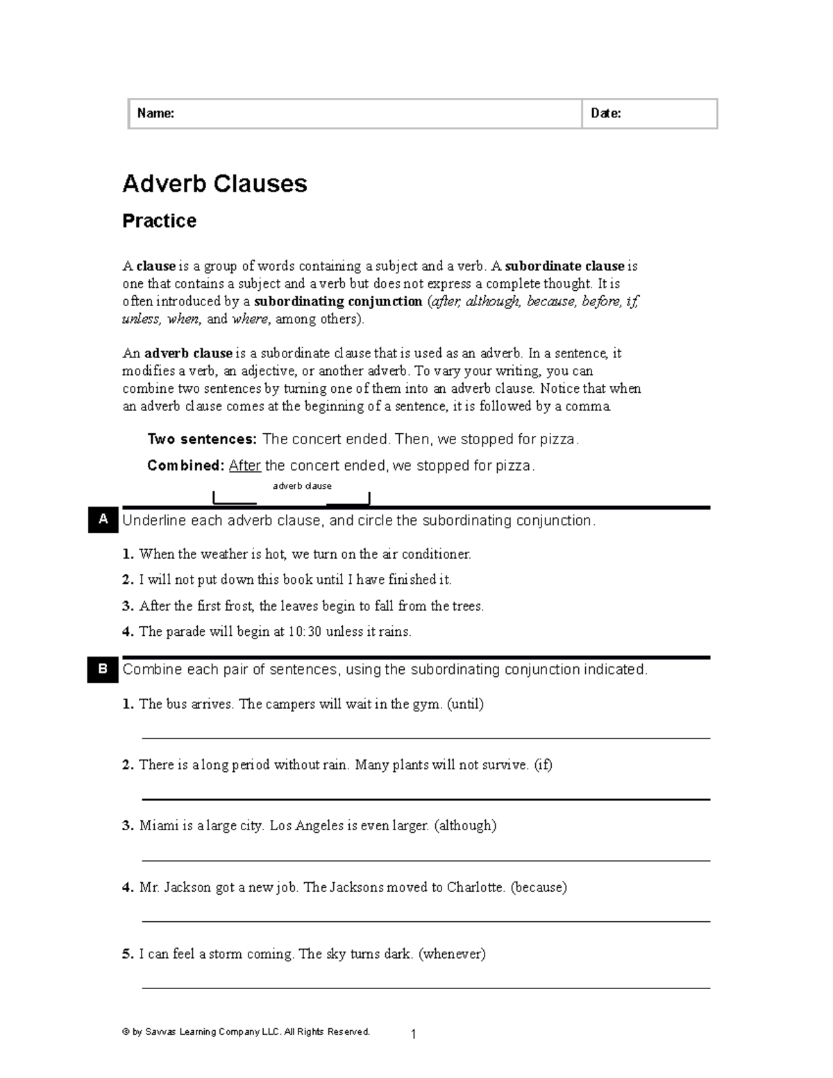 Armando Guerrero - LIT17 ANC G12 GW Adv Cla - Name: Date: Adverb ...