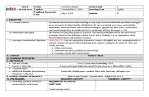 DEMO DLP - Determining Textual Evidence - A DETAILED LESSON PLAN IN ...