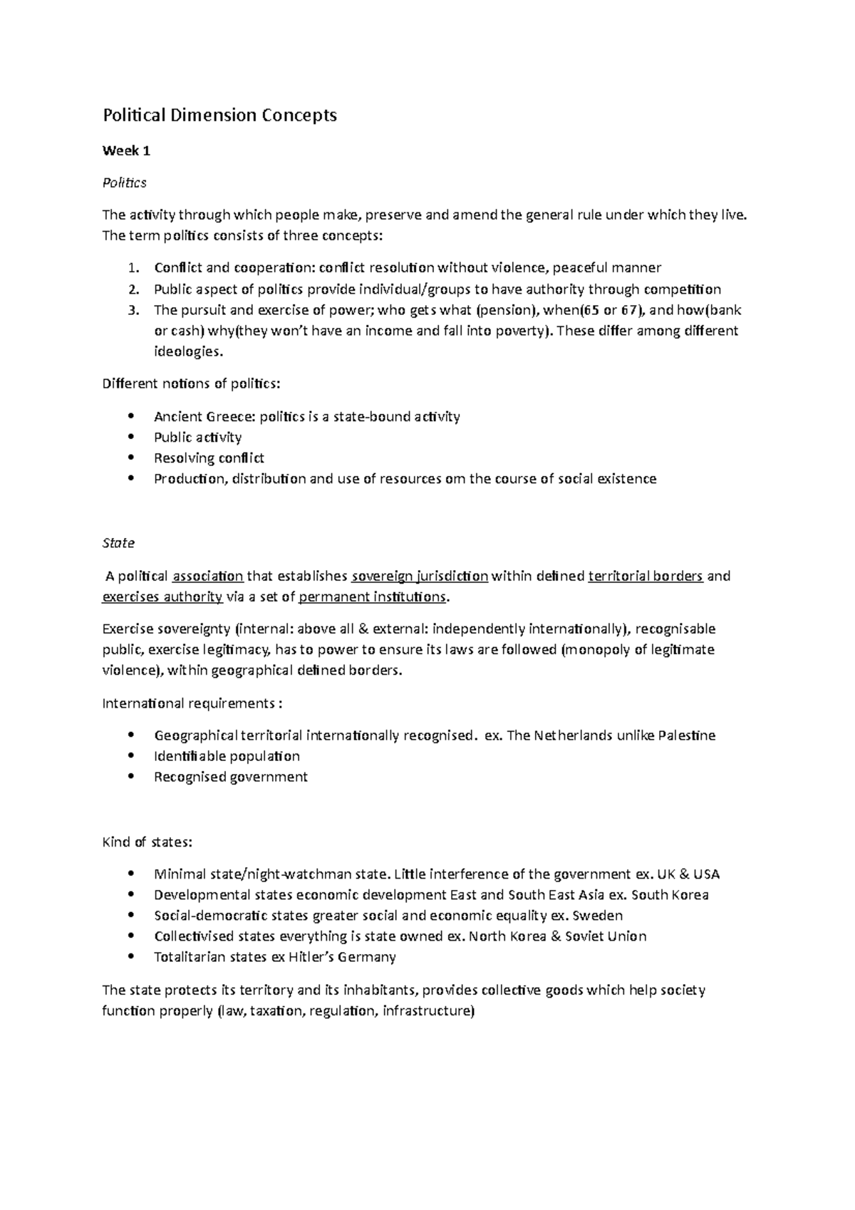 Political Dimension Concepts 2 - Political Dimension Concepts Week 1 ...