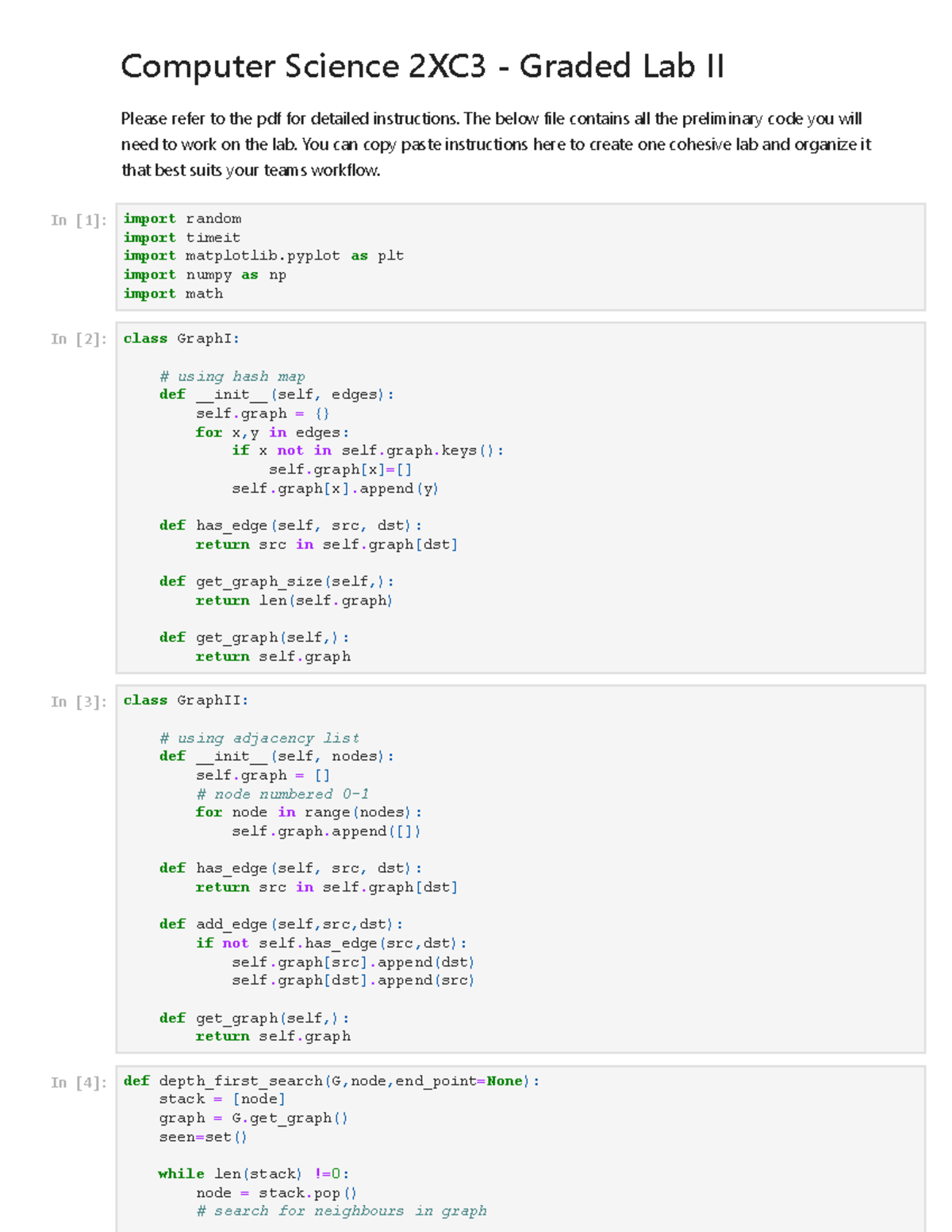 Lab III - 1111 - Computer Science 2XC3 - Graded Lab II Please refer to the pdf for detailed ...