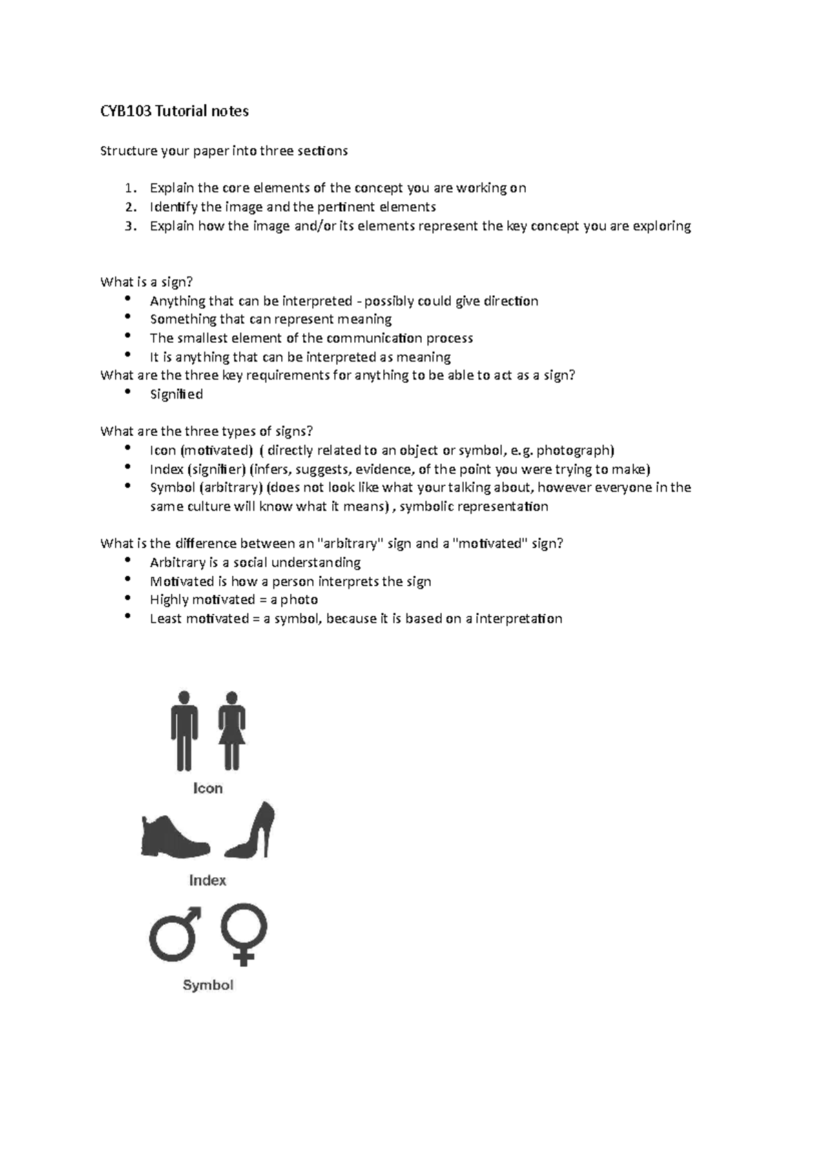 CYB103, Tutorial Notes - CYB103 Tutorial notes Structure your paper ...
