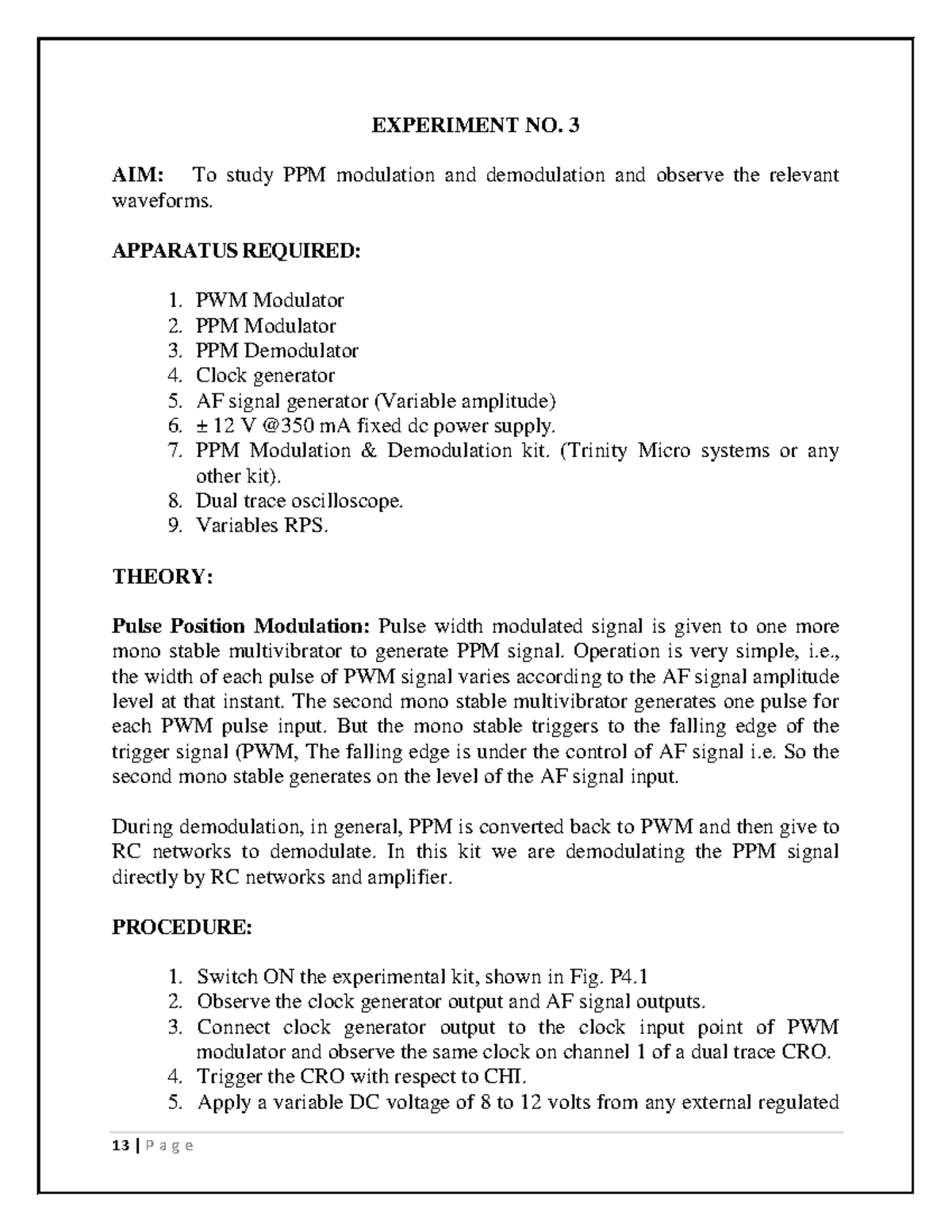 Digital communication Experiments-3 - EXPERIMENT NO. 3 AIM: To study ...