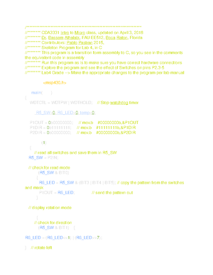 Lab 2 - This is easy lab 2. - • CDA3331C • Intro to Microcomputers • Lab Assignment 2 Name ...