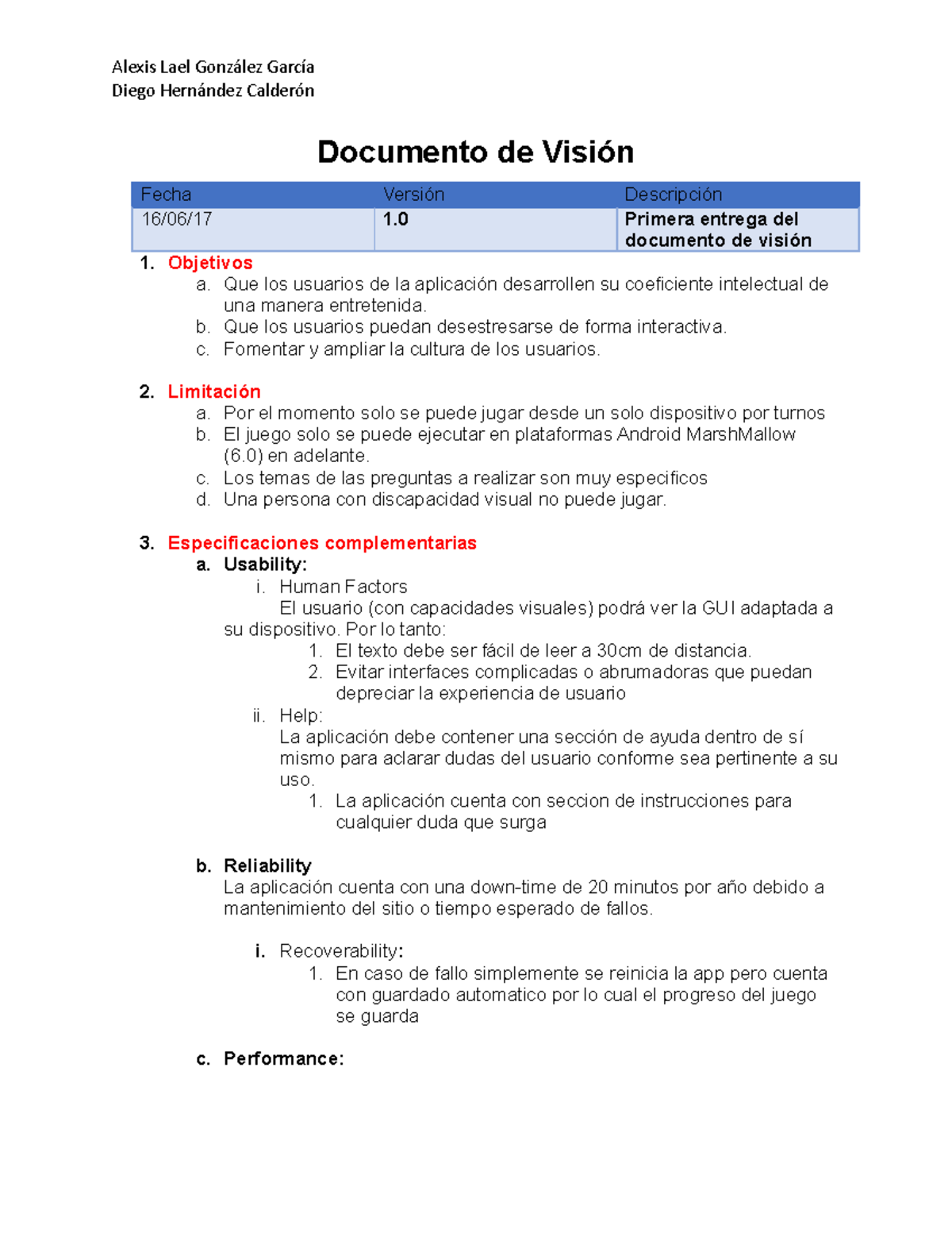 Proyecto - Documento de Vision - Alexis Lael Diego Documento de Fecha 1 ...
