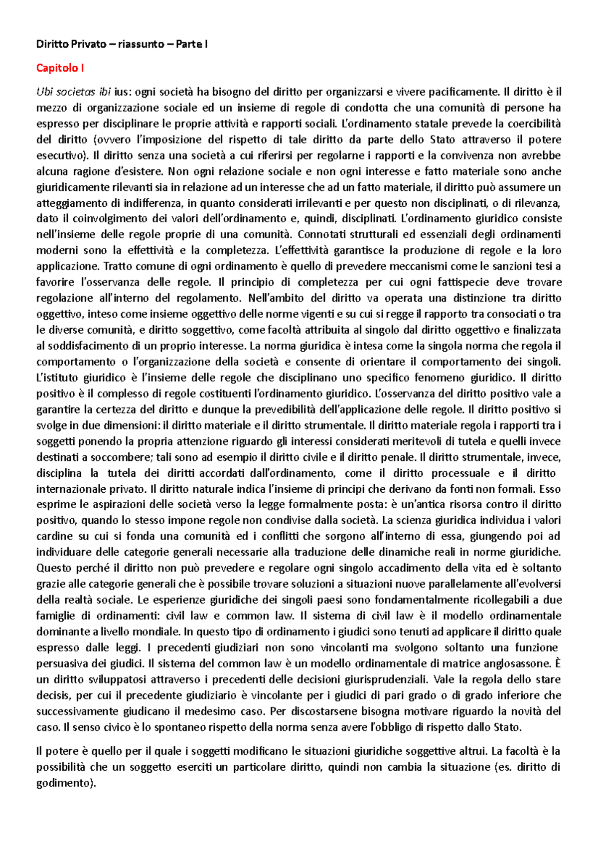 Privato completo by Bart - Diritto Privato – riassunto – Parte I ...