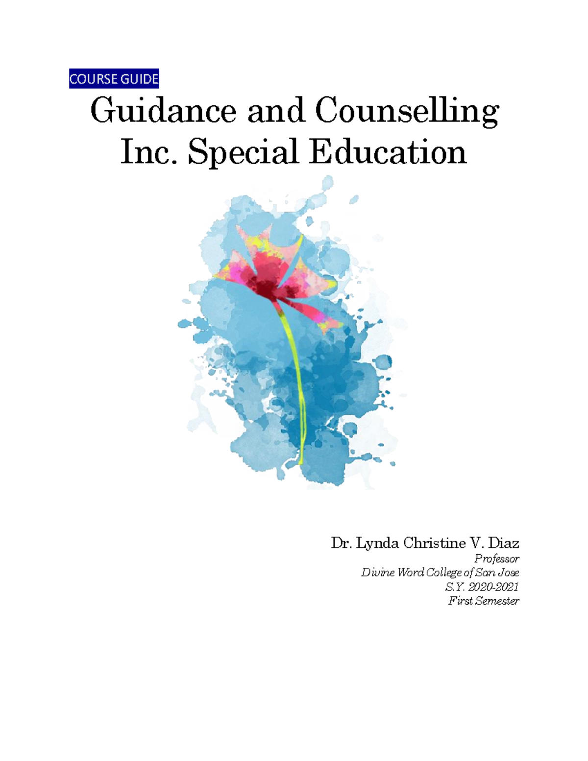 WEEK 1-3 - teacher ed - COURSE GUIDE Guidance and Counselling Inc ...