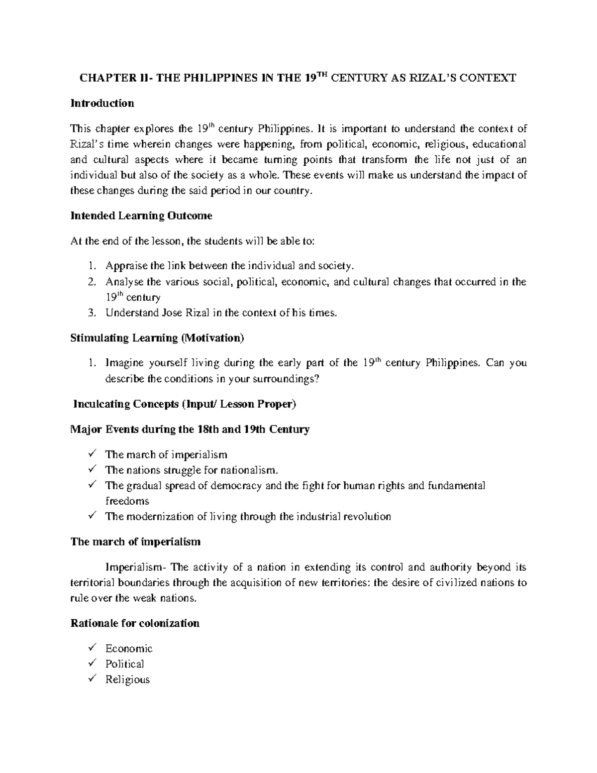 Chapter-II-THE- Philippines-IN-THE-19TH- Century-AS- Rizals- Context ...