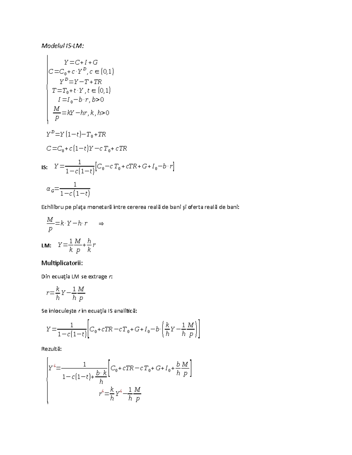 Formule macroeconomie cantitativa ...