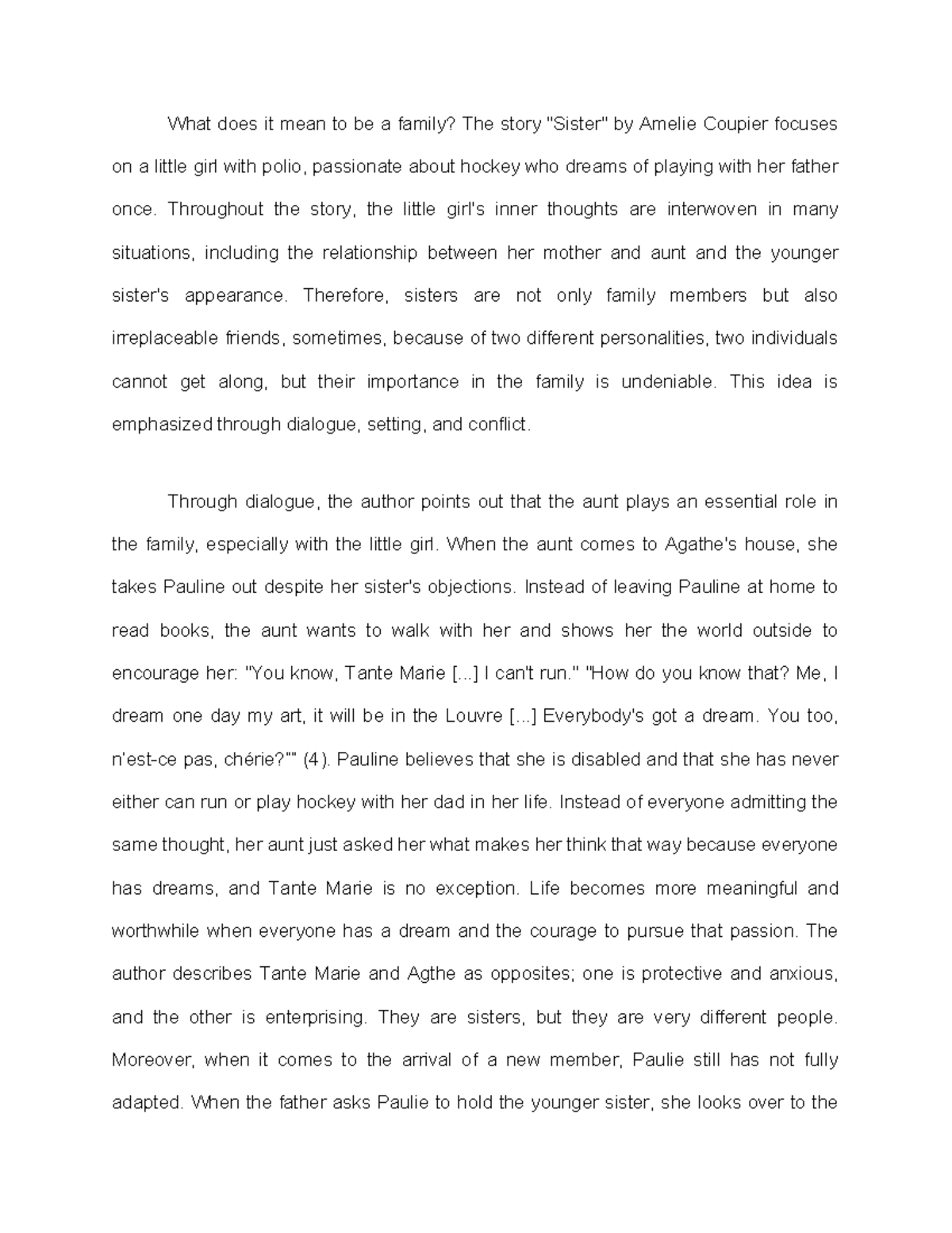 Sister - Short essay - What does it mean to be a family? The story ...