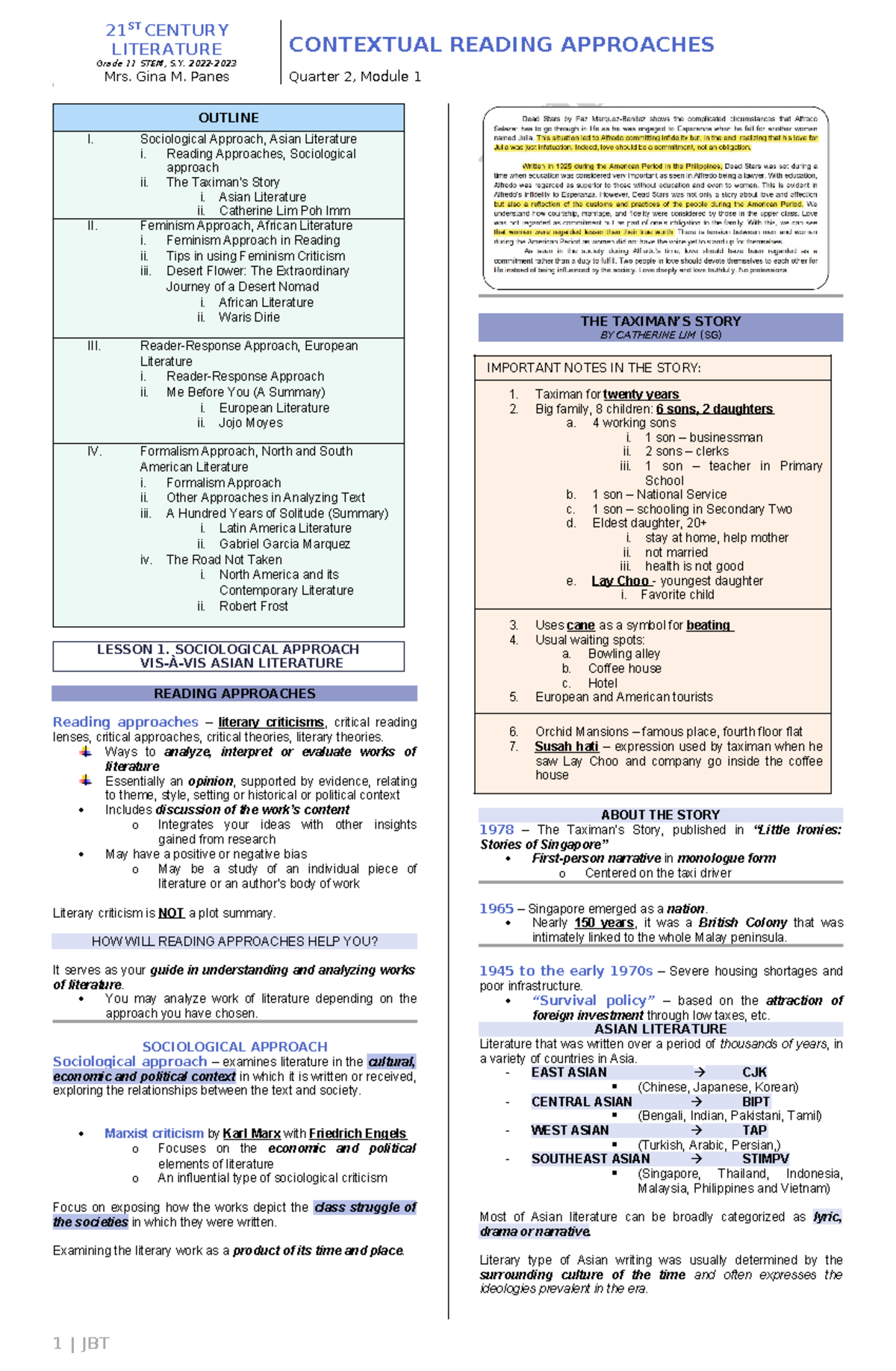 21st Century Literature - 21 ST CENTURY LITERATURE CONTEXTUAL READING ...