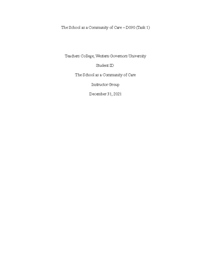 D094 Task - Educational Psychology - Education Psychology – D094 (Task ...