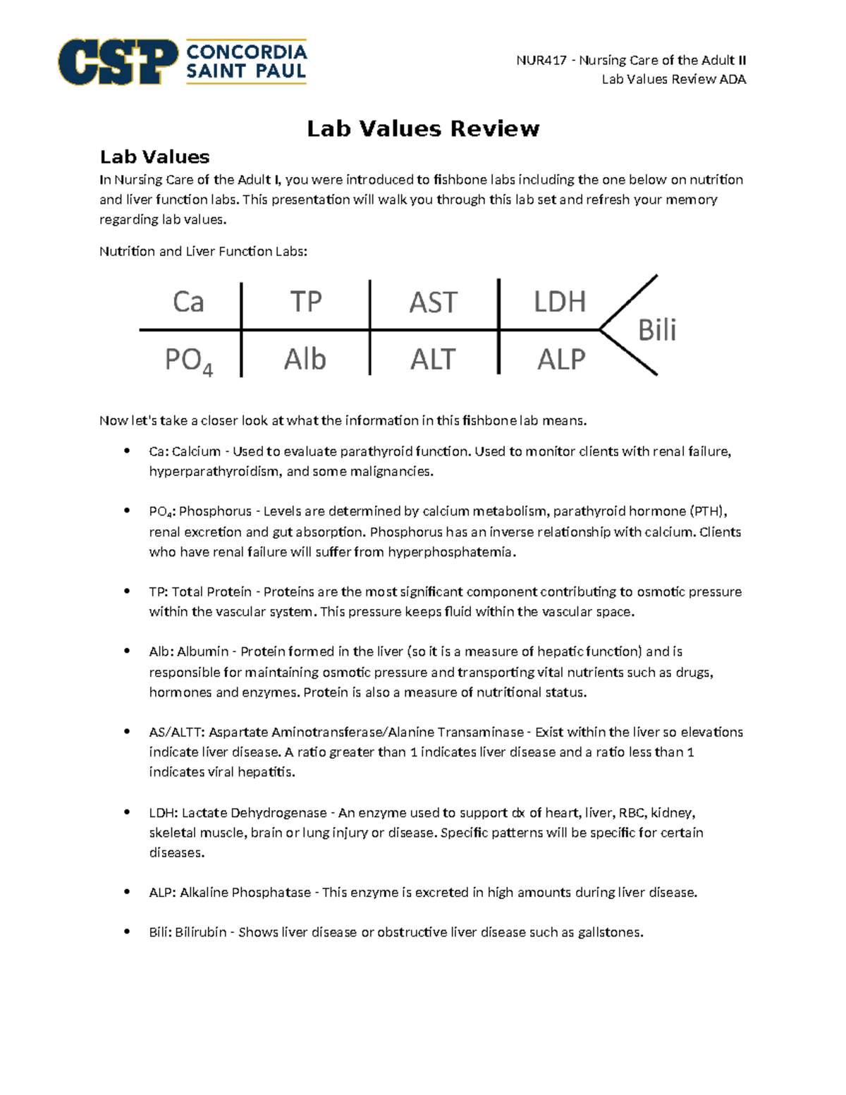 Lab Values Review - This presentation will walk you through this lab ...