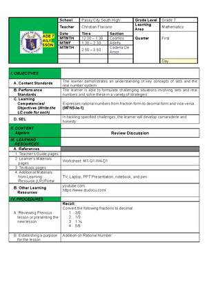 TOS- Science Grade 9 4th- Periodic-TEST-TOS-2 - Republic of the ...