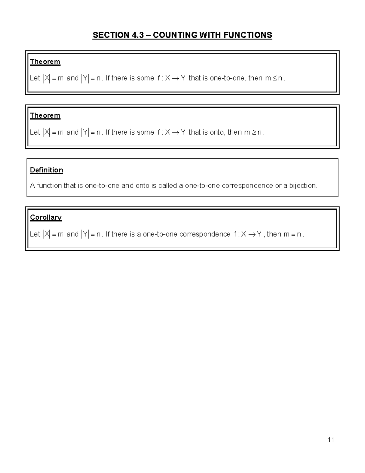 Section 4.3 – Counting with Functions - SECTION 4 – COUNTING WITH ...