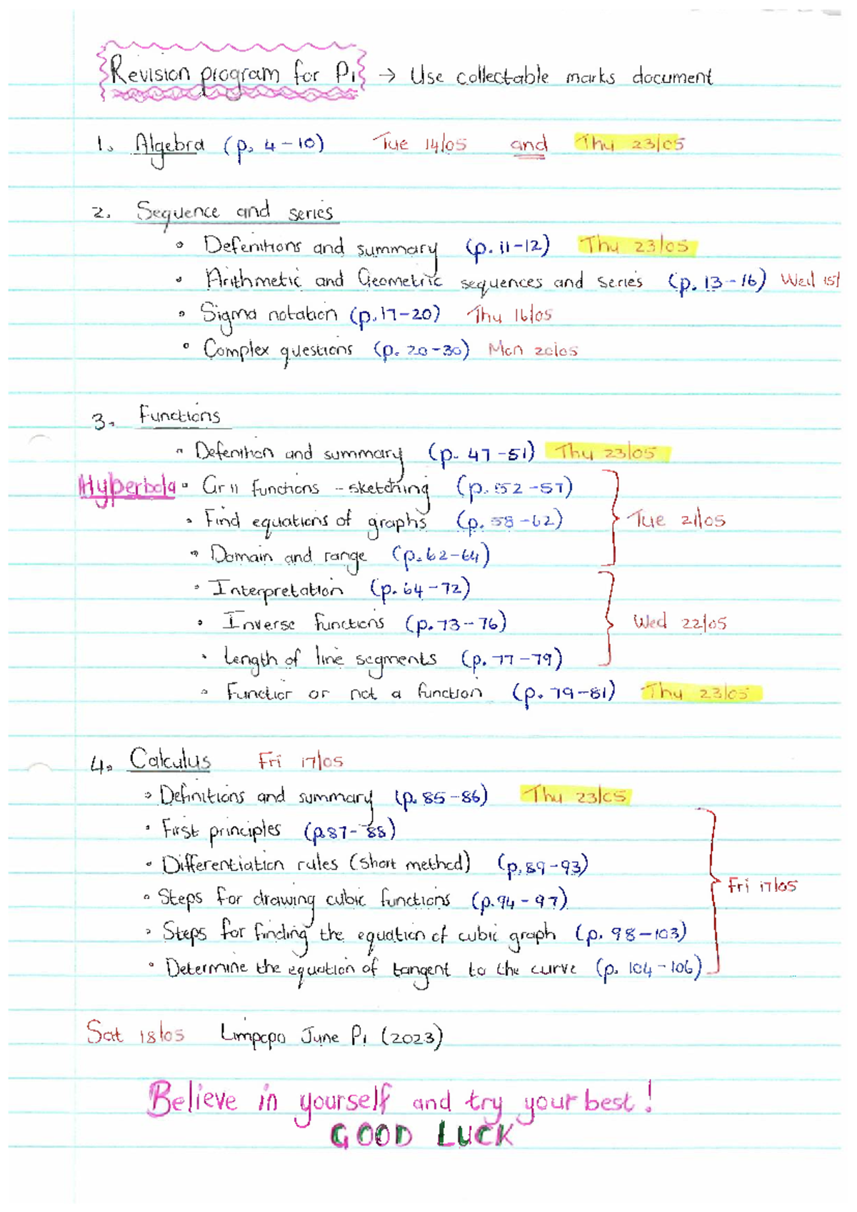 Maths revision - Keep up - Revision program for Pis Use collectable ...