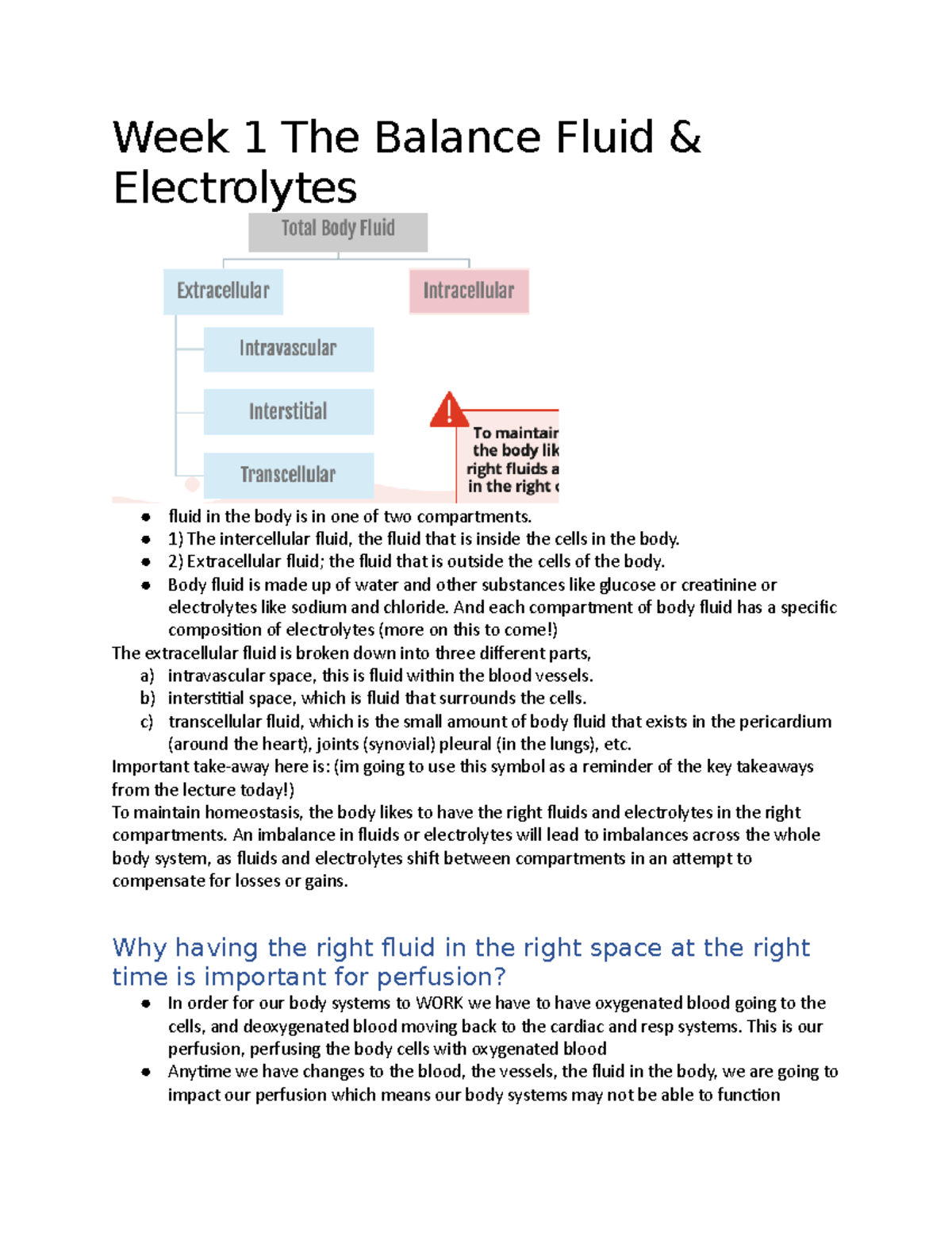 Week 1 The Balance Fluid - Week 1 The Balance Fluid & Electrolytes ...