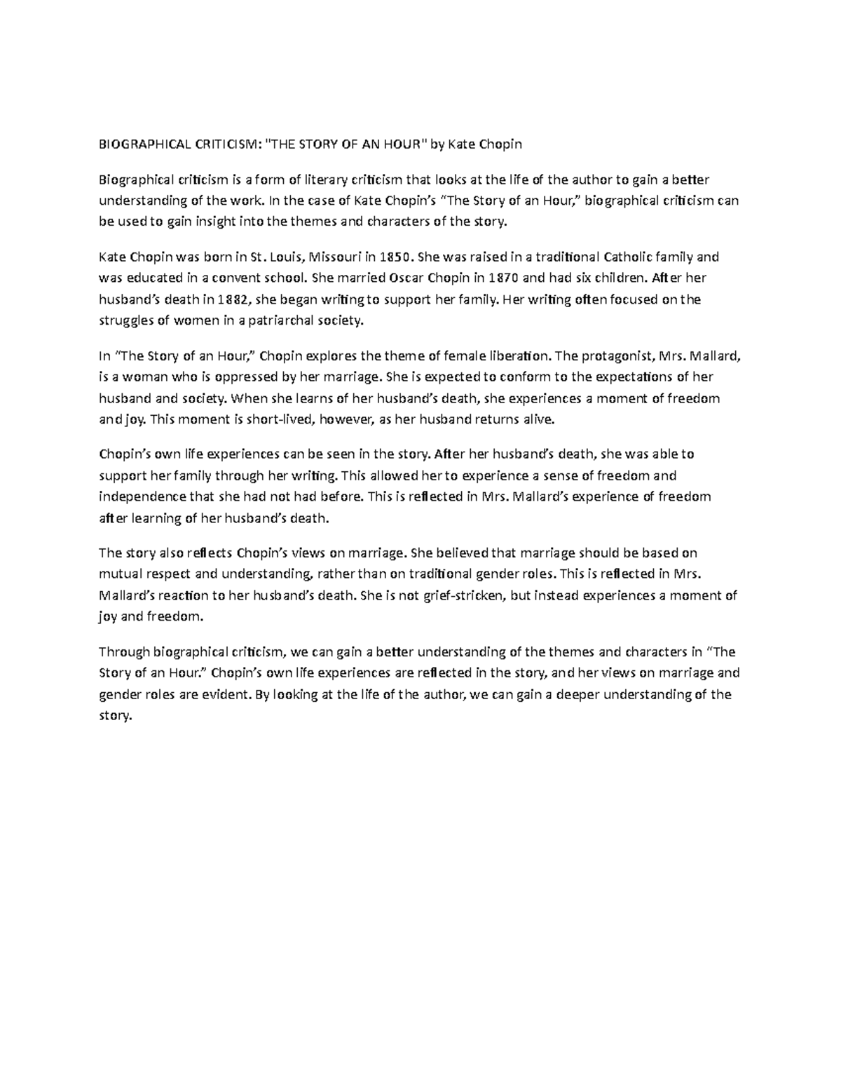 Biographical CR-WPS Office - BIOGRAPHICAL CRITICISM: "THE STORY OF AN ...