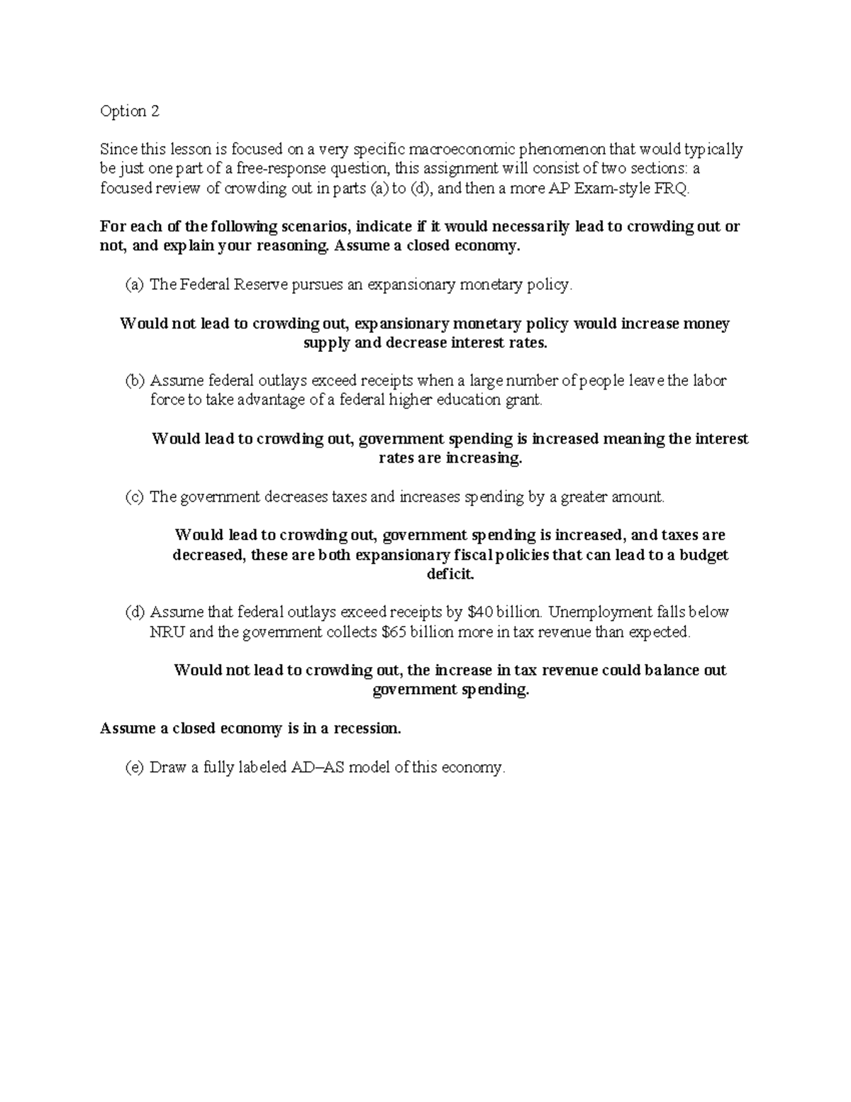 05 05 05 option 2 - florida virtual assignment - Option 2 Since this ...