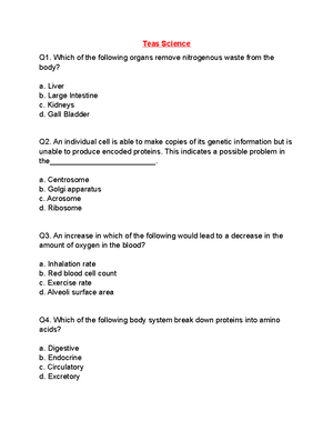 Science Topics Overview - Studocu