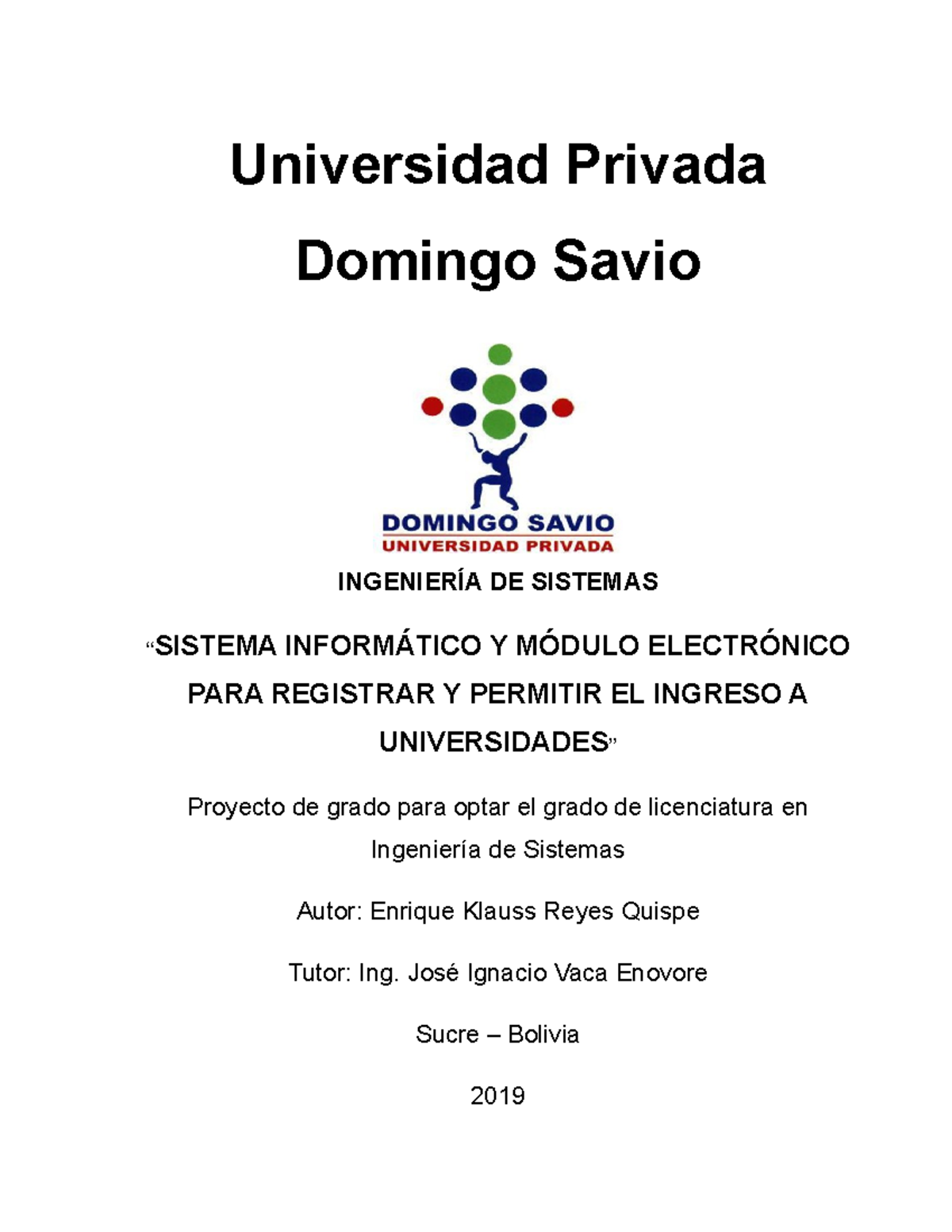 Enrique Reyes Perfil UPDS-1 - Universidad Privada Domingo Savio ...