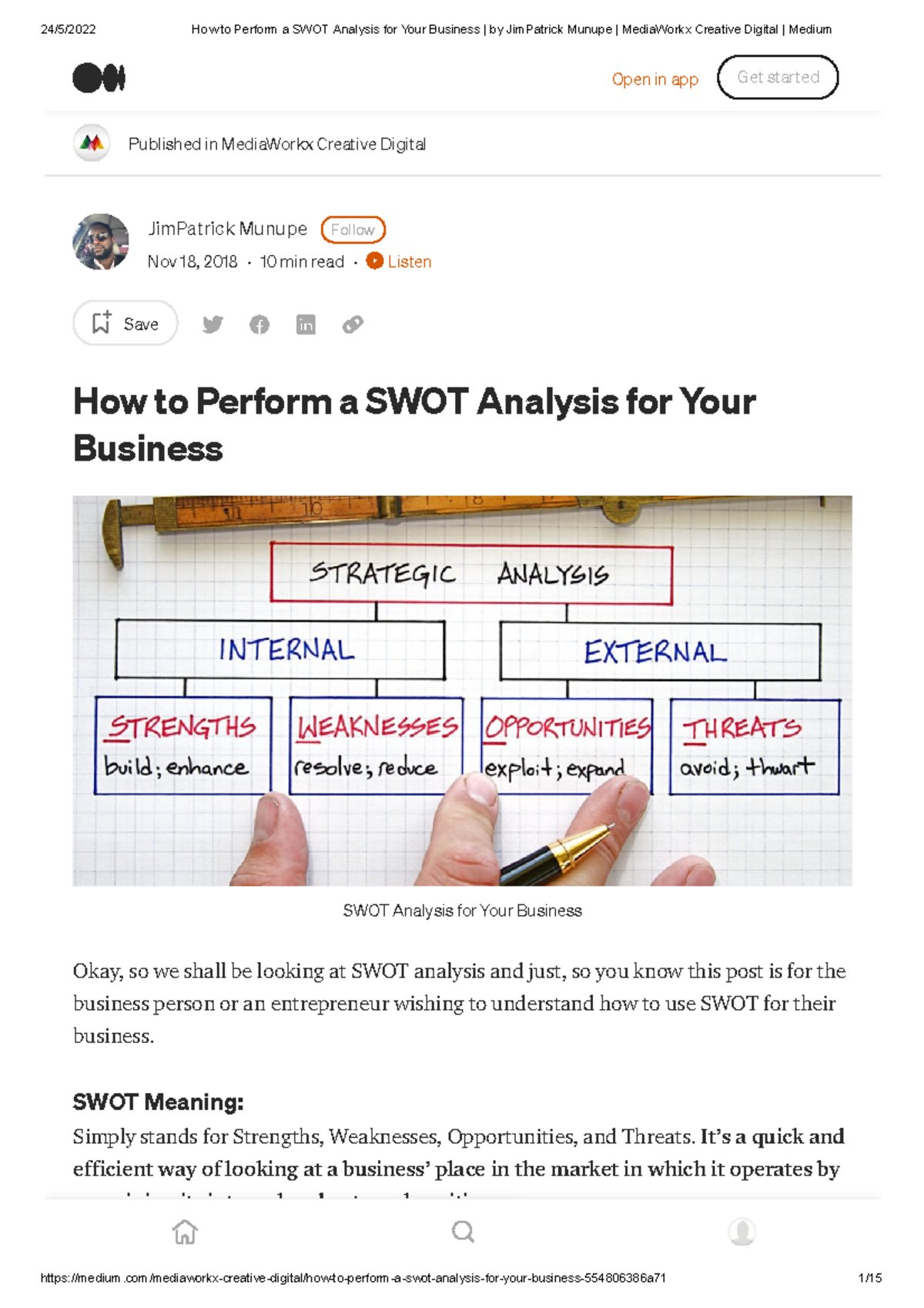 How to Perform a SWOT Analysis for Your Business - Published in ...