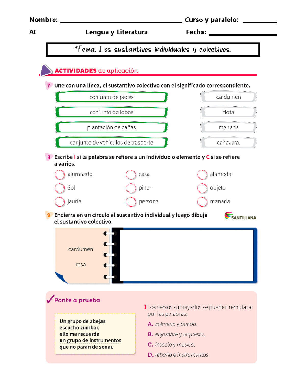 4º HOJA DE Trabajo Sustantivos - Lenguaje Y Comunicación - - Studocu