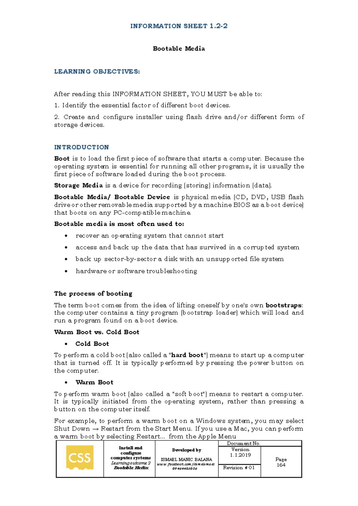 1.2-2 Bootable Media - Install and configure computer systems Learning ...