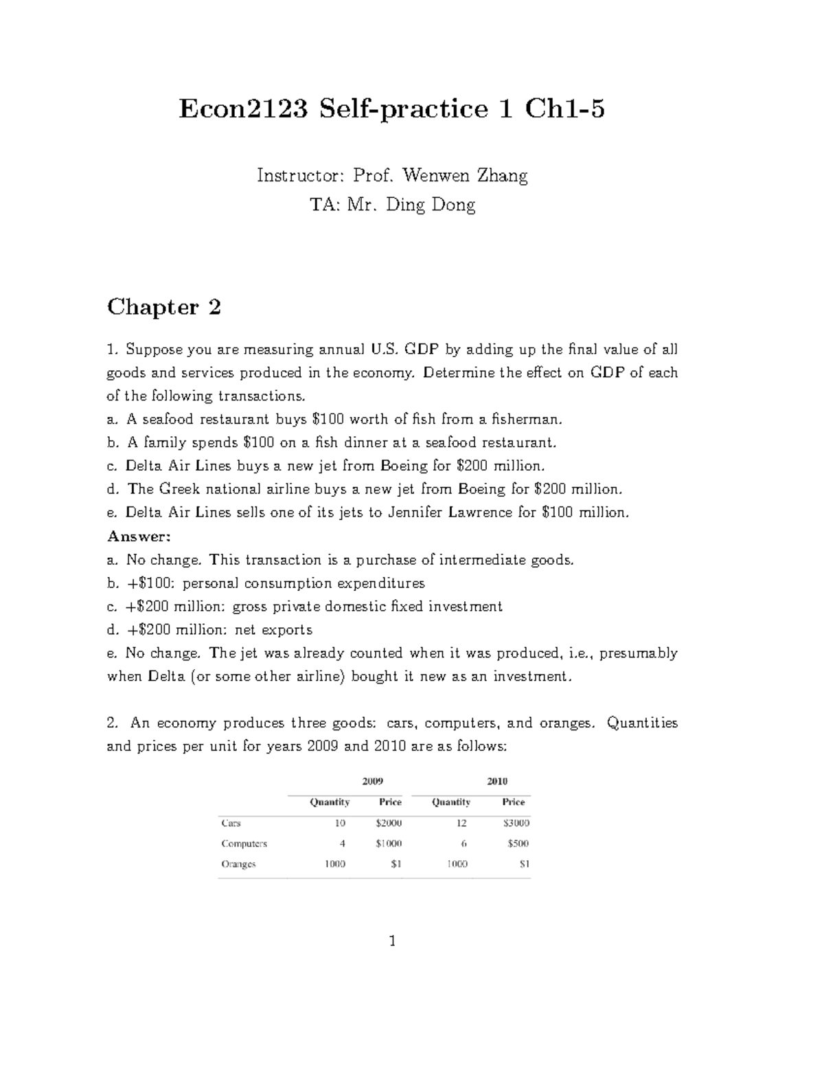 2021-2022 WenWen Zhang Econ2123-practice 1-solution - Econ2123 Self-practice 1 Ch1- Instructor ...
