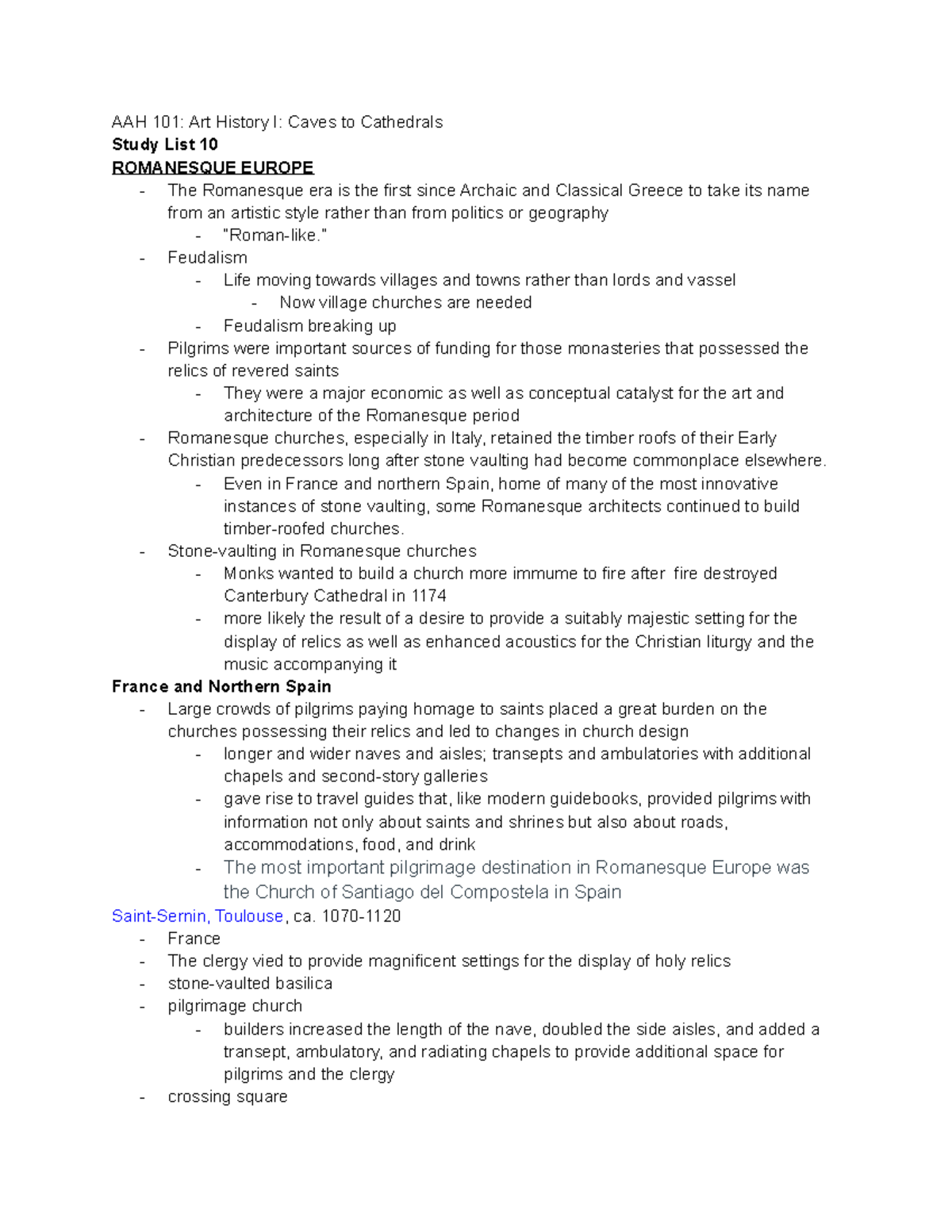 Romanesque Europe - AAH 101: Art History I: Caves to Cathedrals Study ...