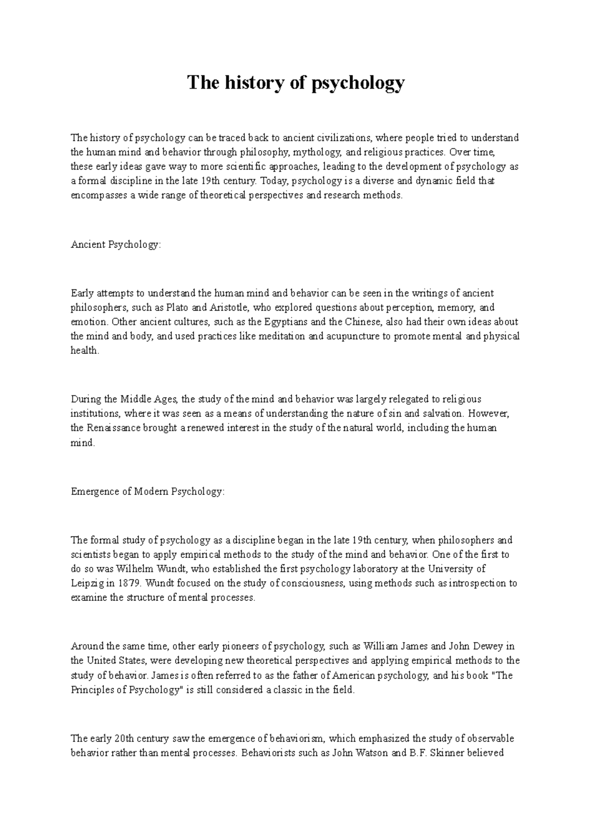 The history of psychology - Over time, these early ideas gave way to ...