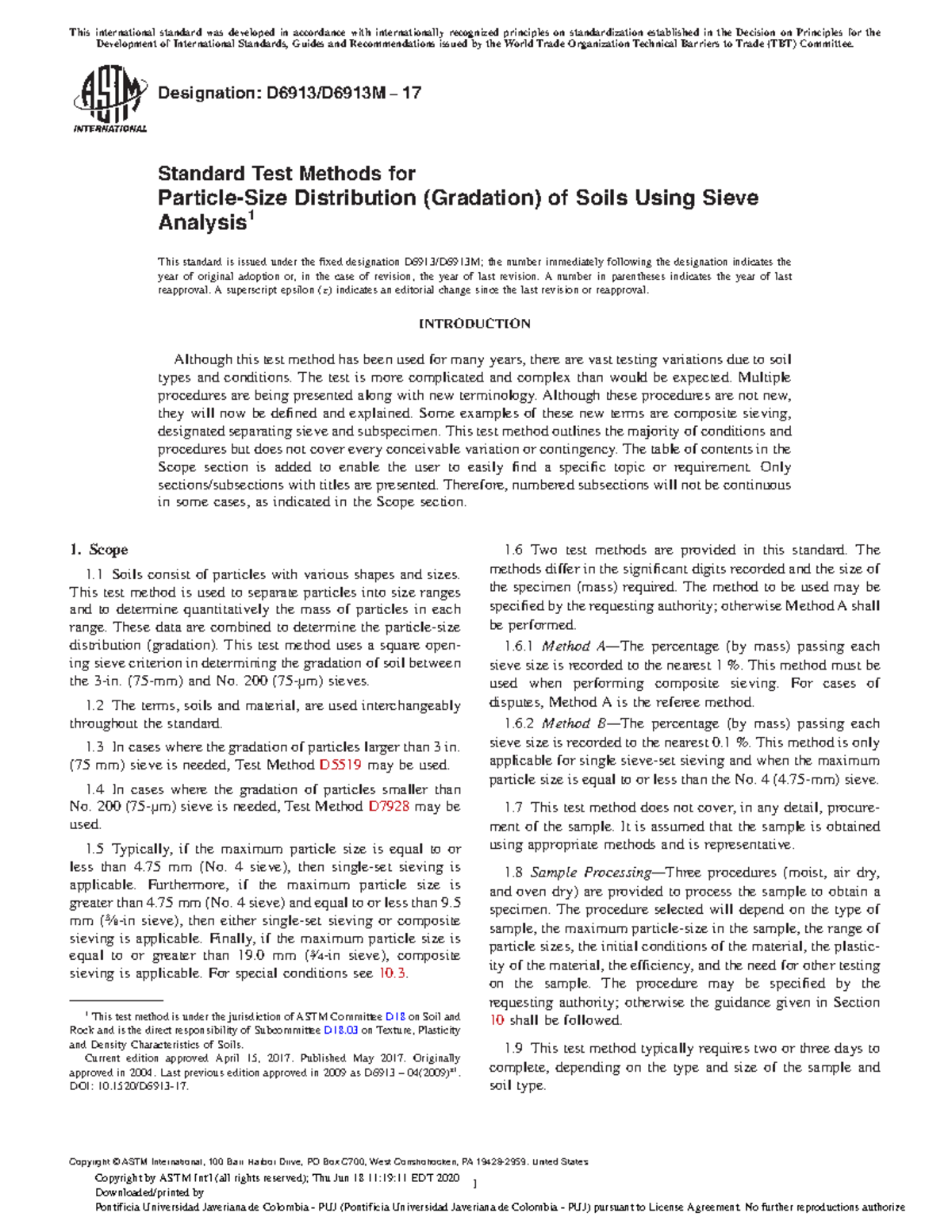 ASTM D6913 - Designation: D6913/D6913M − 17 Standard Test Methods for ...