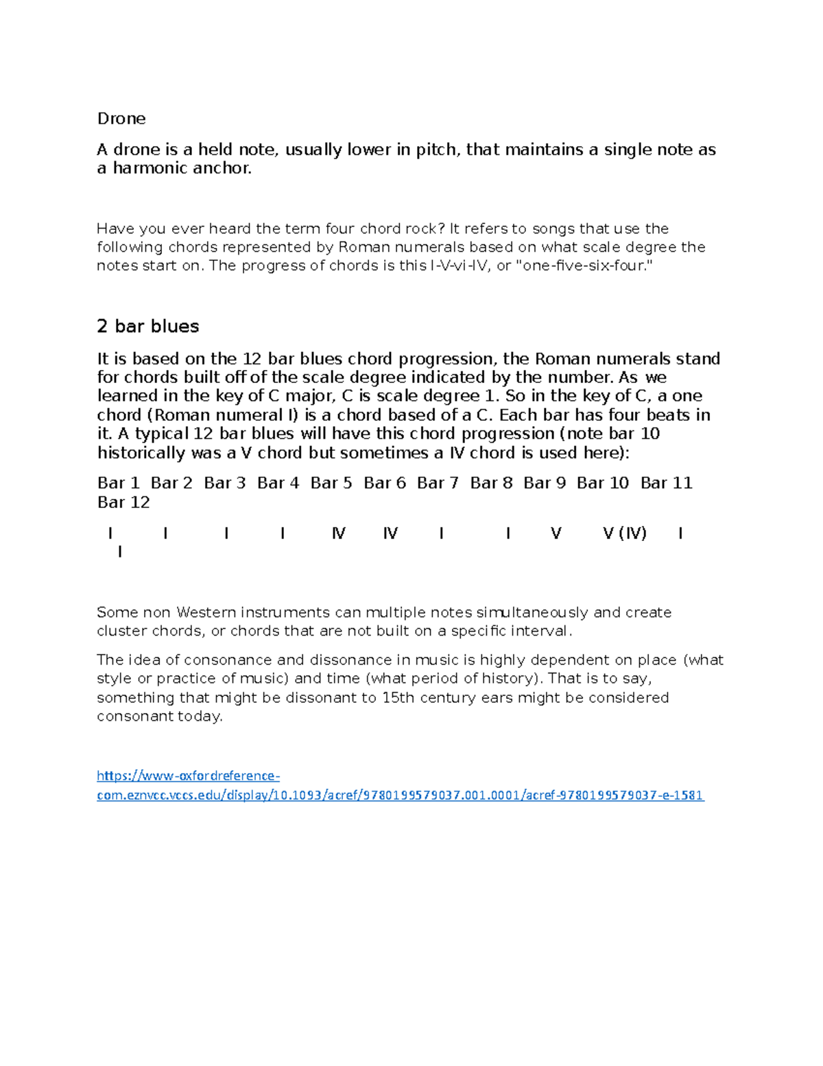 Music 121 module 5 lecture - Drone A drone is a held note, usually ...