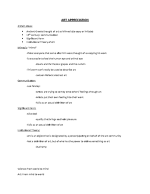 Chapter 1 - Introduction to Art - Chapter 1: What is Art? What is ...