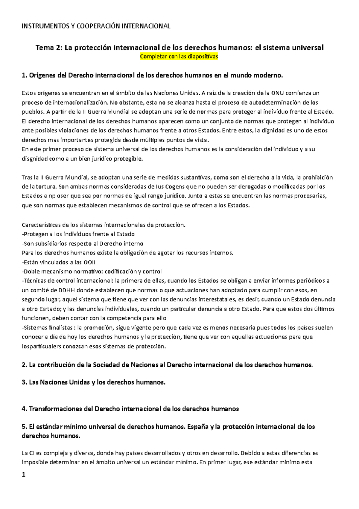Tema 2 - Tema 2 DIP II - Tema 2: La protección internacional de los derechos humanos: el sistema ...