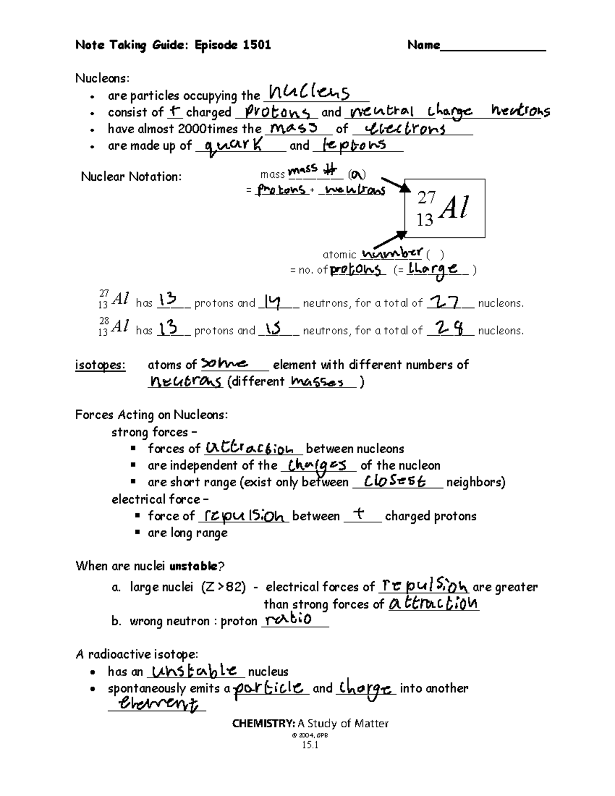 NTG1501 - Work - Note Taking Guide: Episode 1501 Name ...