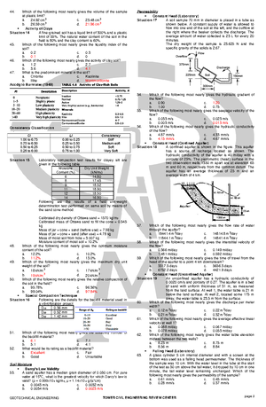 NOV 2020 Geotech PAGE4 - Study - GEOTECHNICAL ENGINEERING TOWER CIVIL ENGINEERING REVIEW CENTER ...