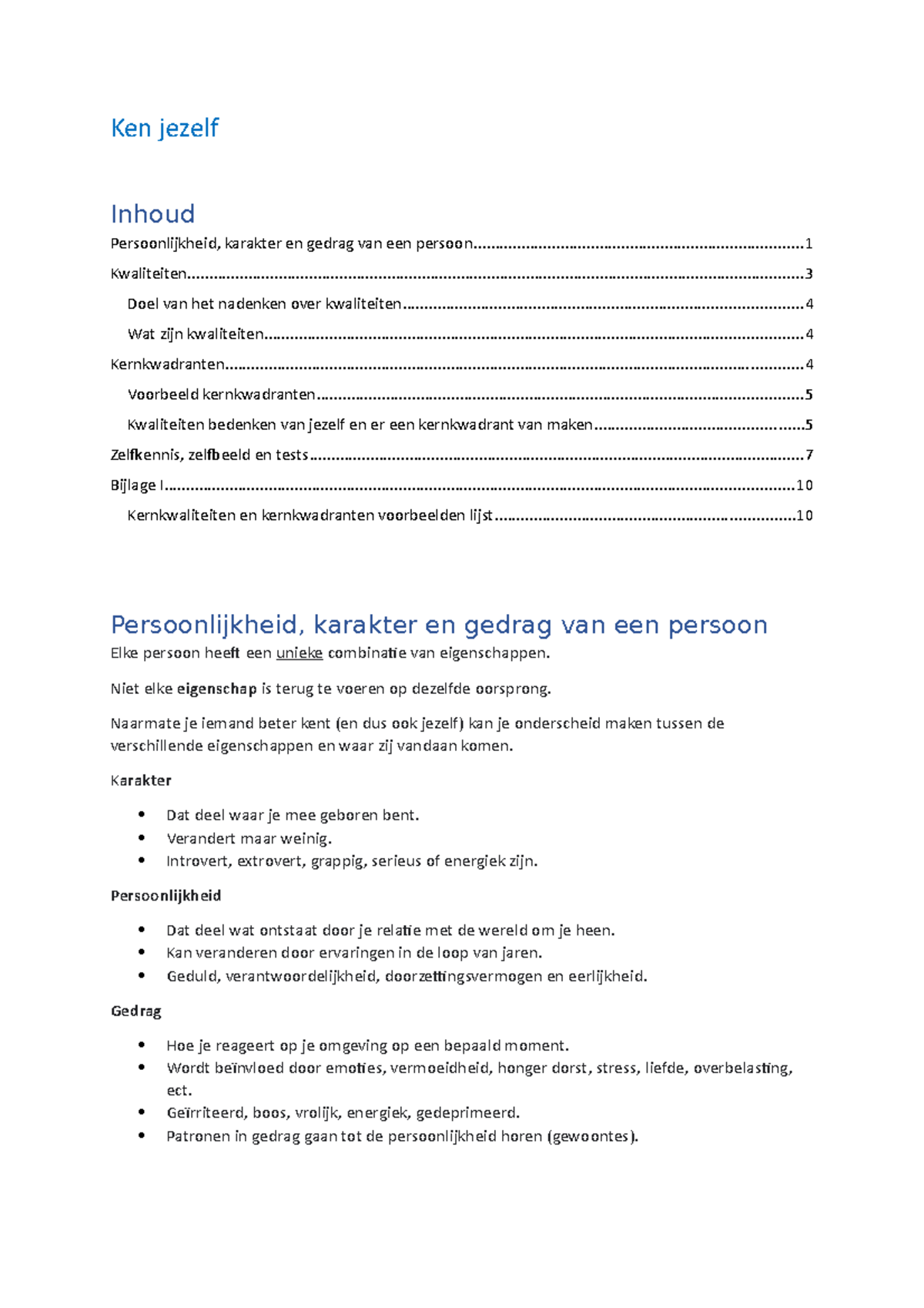 Ken jezelf 21 century Skills - Ken jezelf Inhoud Persoonlijkheid ...