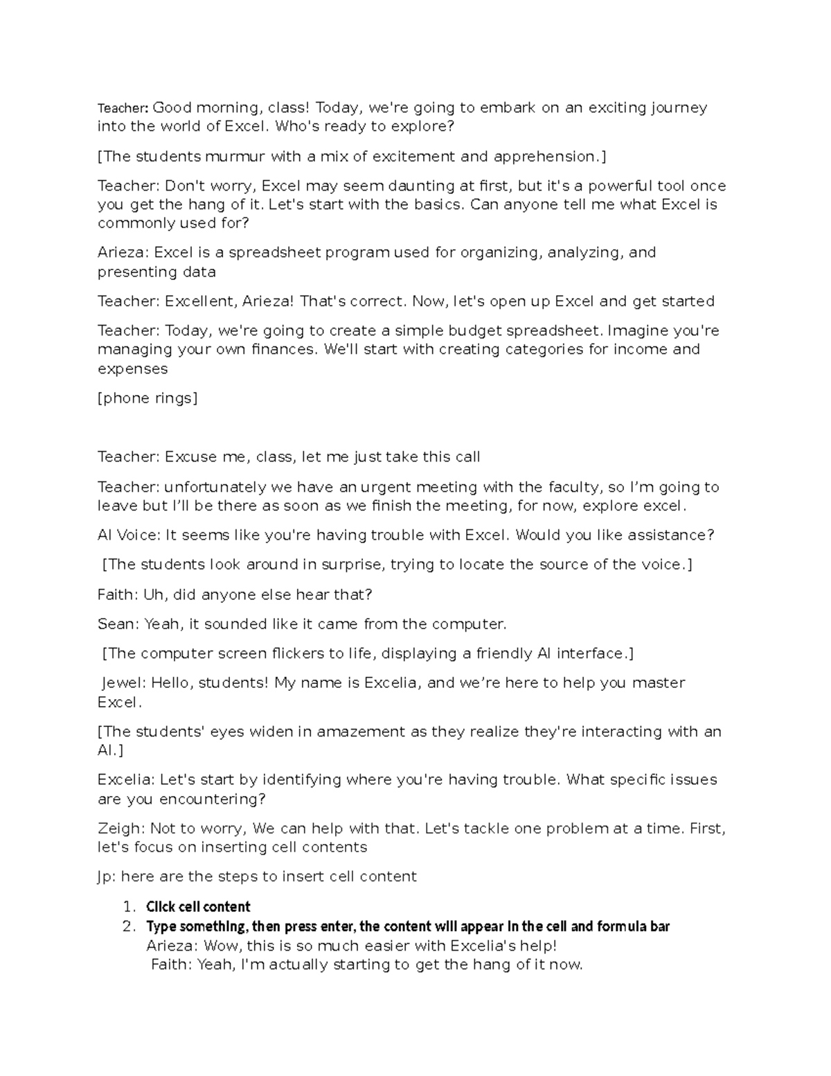 Ict-script - Teacher: Good morning, class! Today, we're going to embark ...