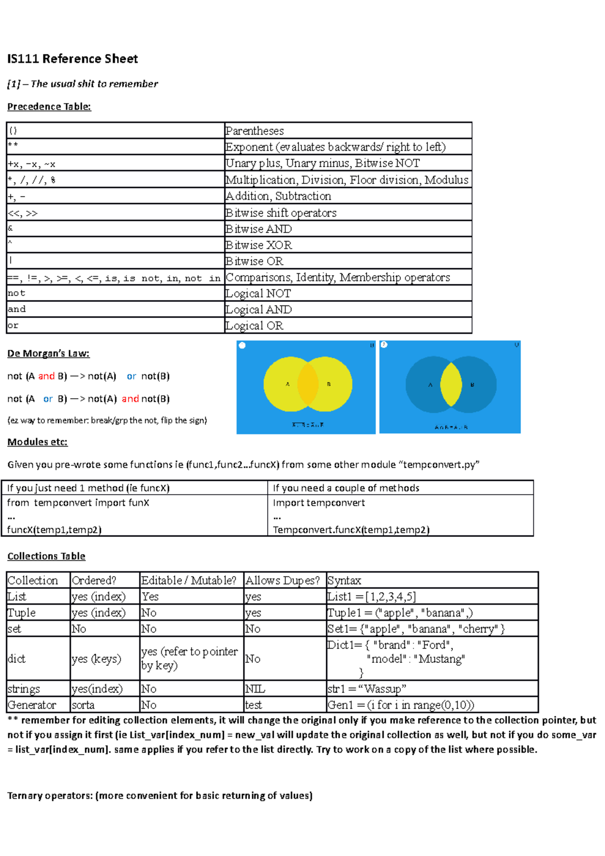 IS111 infosheet (up to LT2) - IS111 Reference Sheet [1] – The usual ...