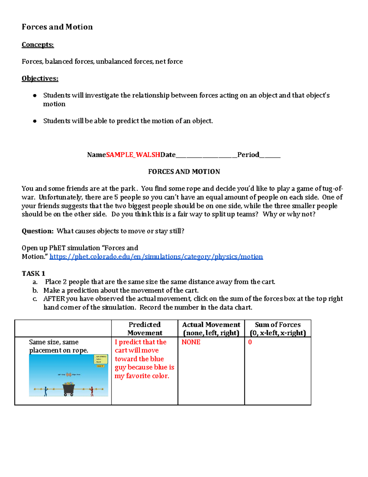 Forces - Nice - Forces and Motion Concepts: Forces, balanced forces ...
