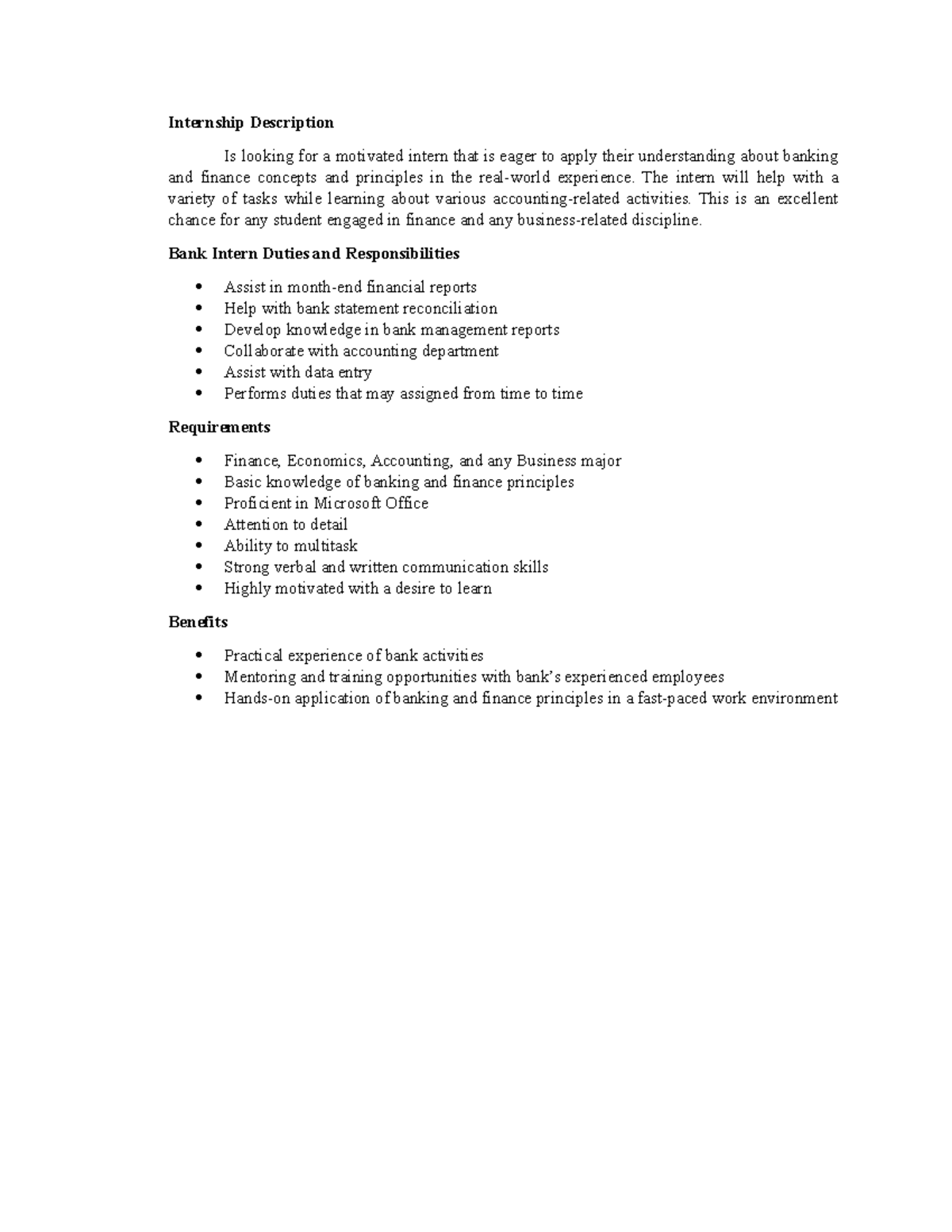 Internship Description - The intern will help with a variety of tasks ...