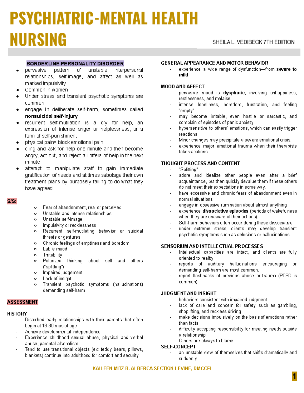 Borderline personality disorder - BORDERLINE PERSONALITY DISORDER ...