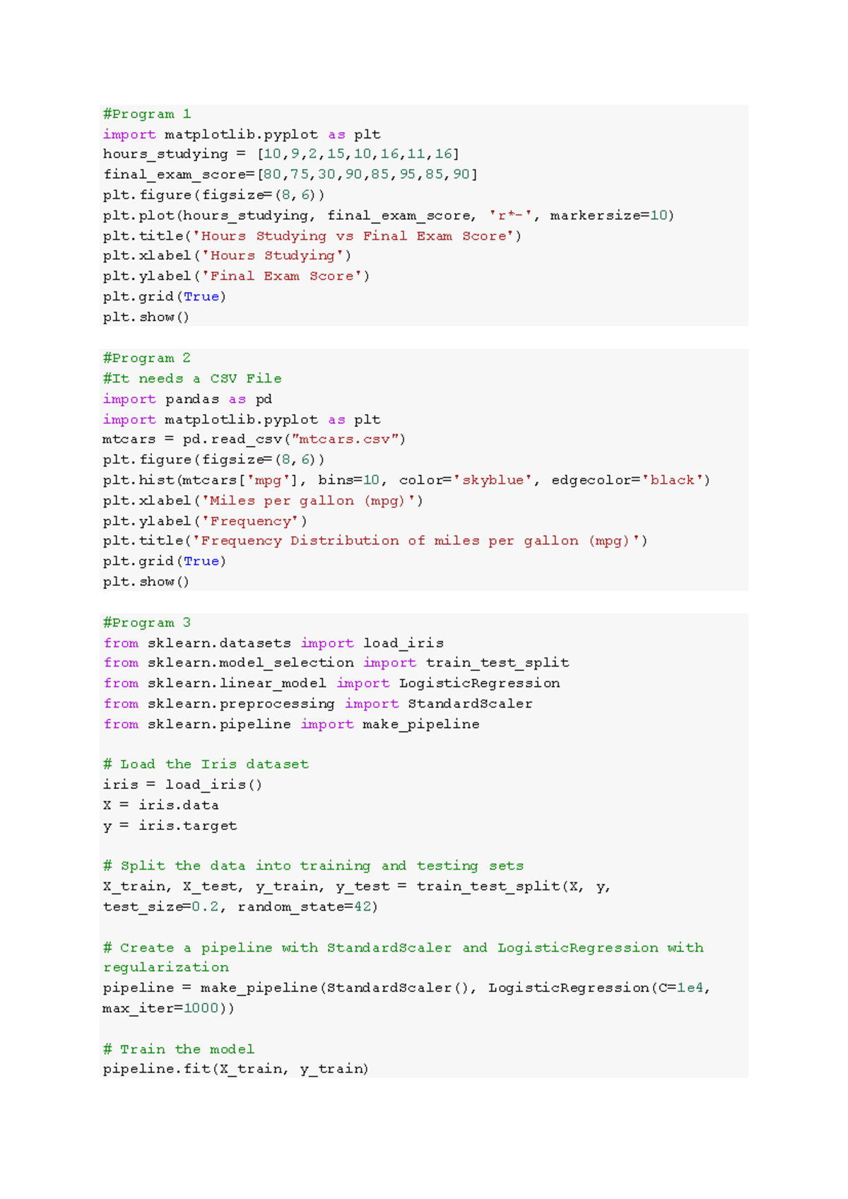 DS Lab Programs - #Program 1 import matplotlib as plt hours_studying ...