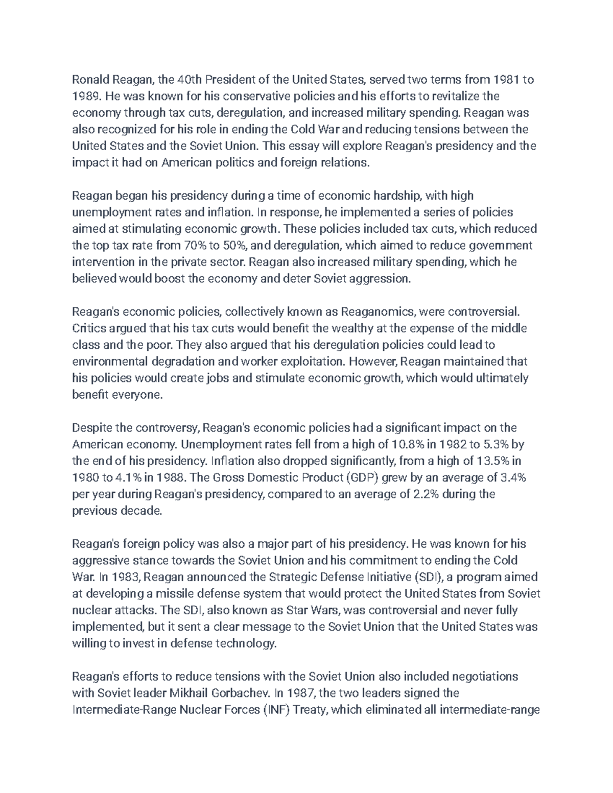 Ronald Reagan Presidency - Ronald Reagan, the 40th President of the ...