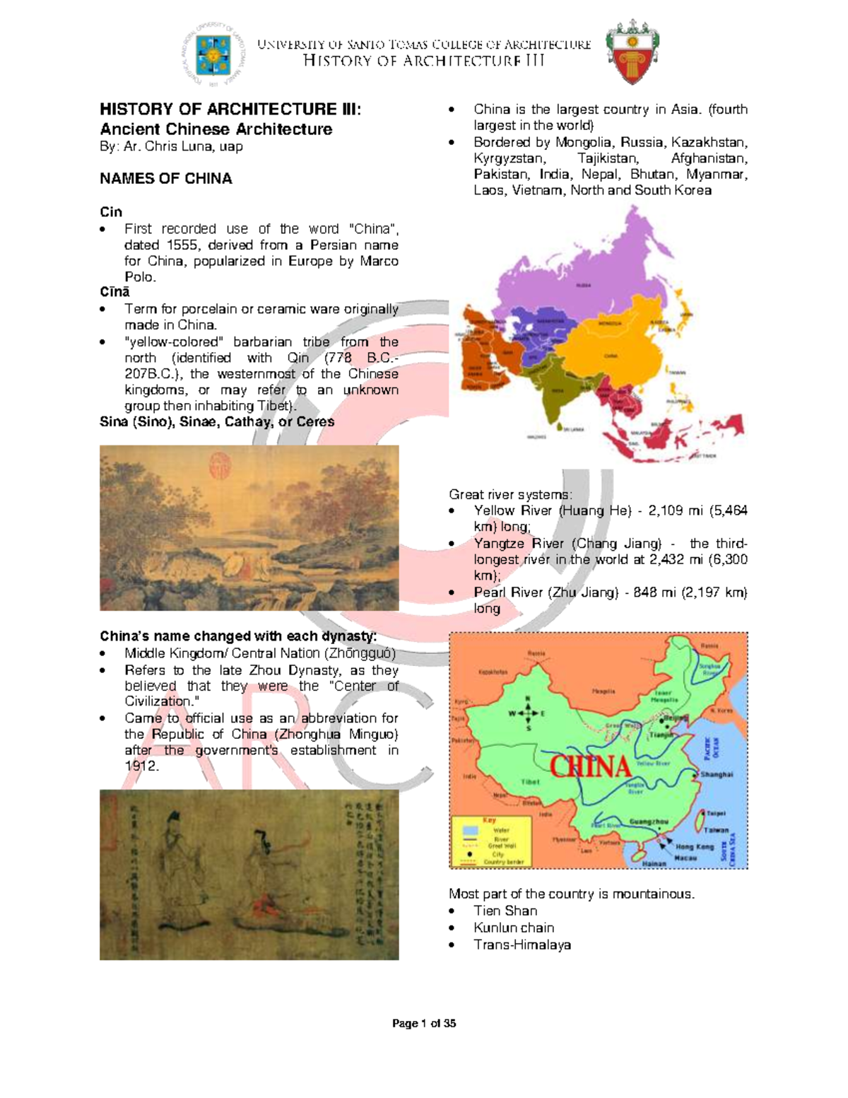 2 Chinese Architecture Handout - HISTORY OF ARCHITECTURE III: Ancient ...