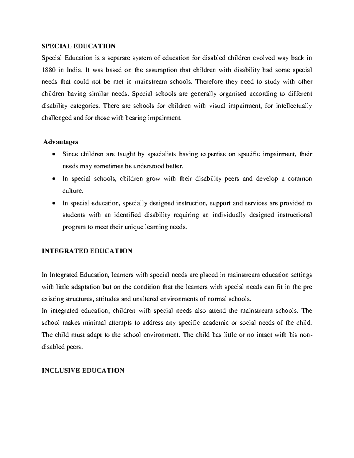 EDU 402 - Module 4 - The detailed notes on special education. - SPECIAL ...