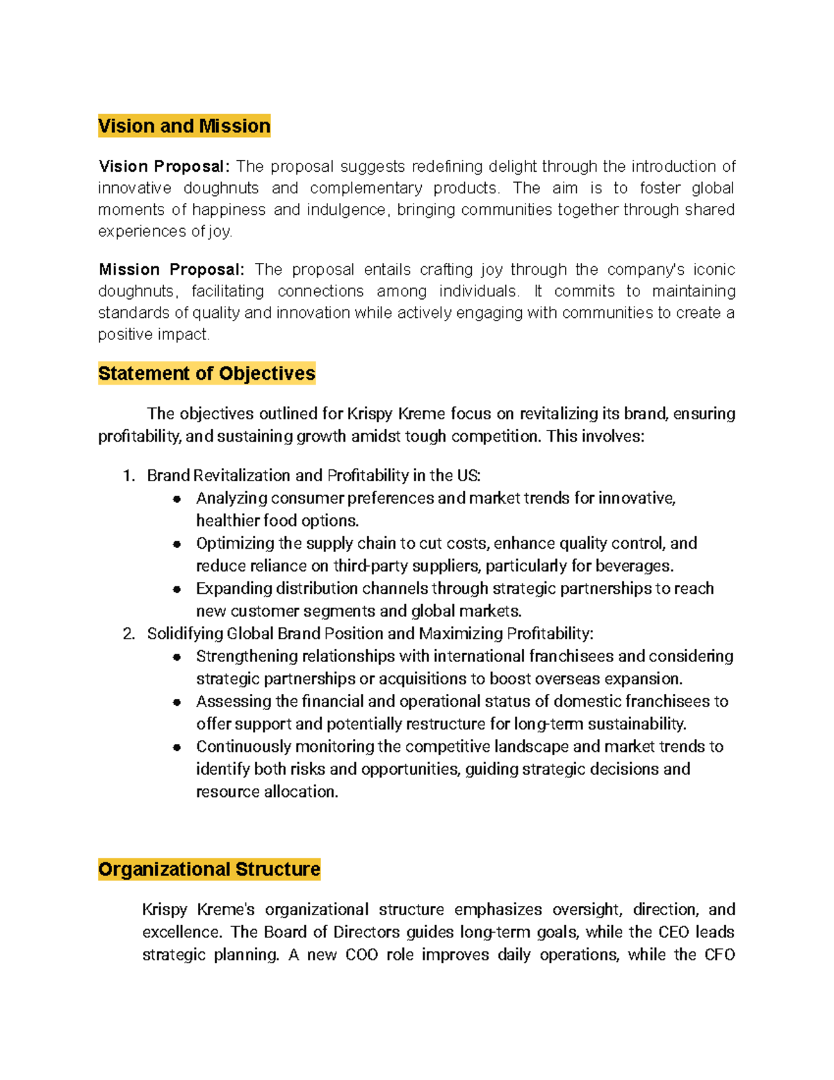 CASE Study Report - Vision and Mission Vision Proposal: The proposal ...
