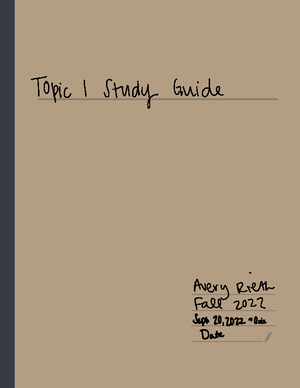 BIO 205 Topic 1 - Study Guide - BIO 205 Topic 1 - Study Guide Chapter 1 ...